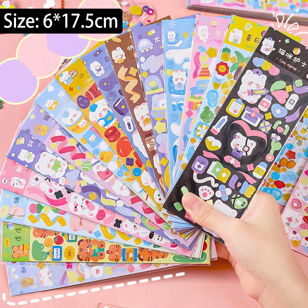 Kawaii Anime Sanrio Transparent Sticker Cartoon Cute Cinnamoroll Kuromi ...