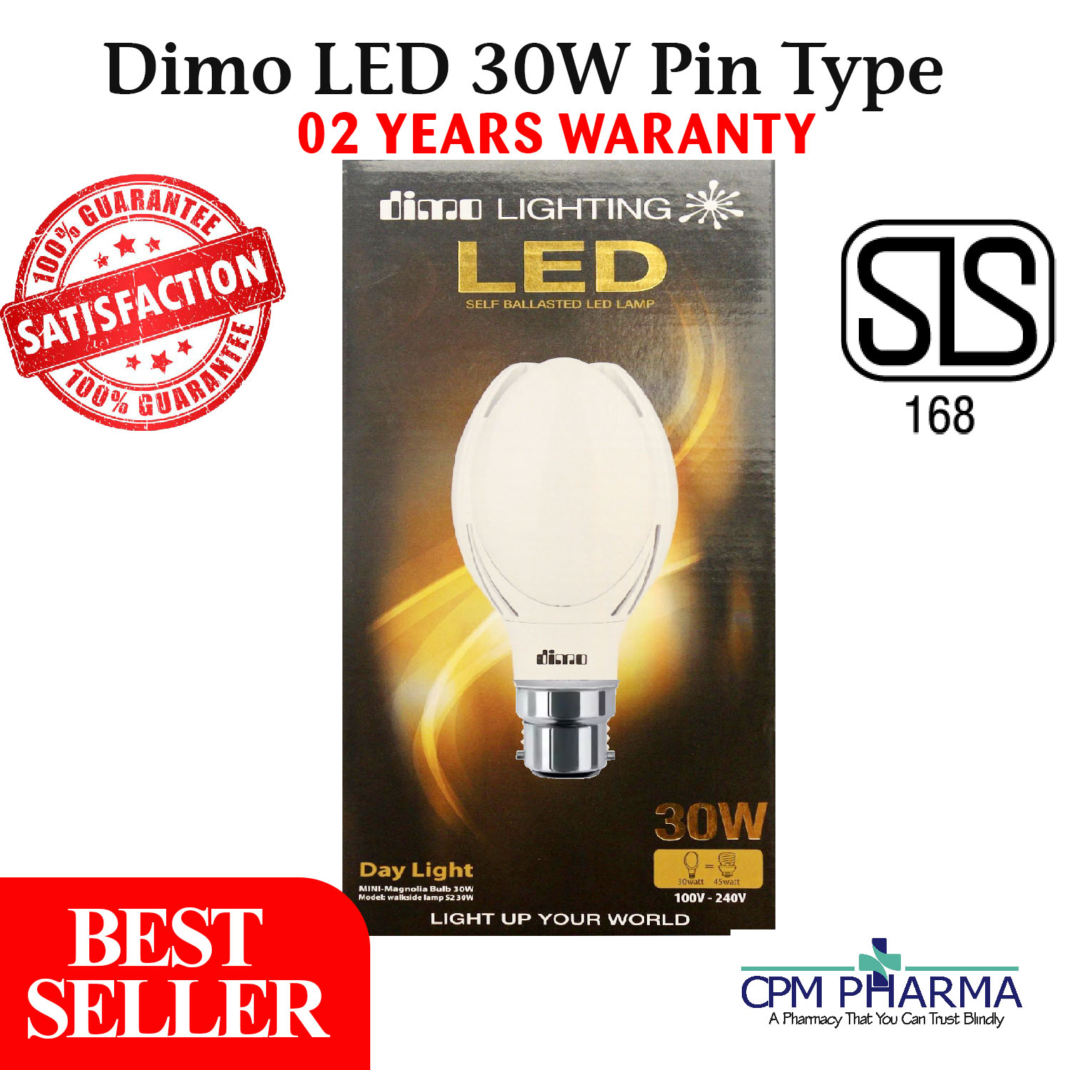 Dimo LED Bulb - Day Light 30W | Daraz.lk