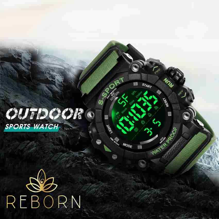 Piaoma 9106 Black Dial Multi Functional Green Light Led Water Resistant ...