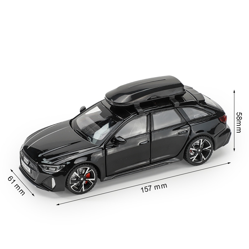 1/32 Audi RS6 Toy Alloy Car Model with Sound Light Doors Opened Diecast ...
