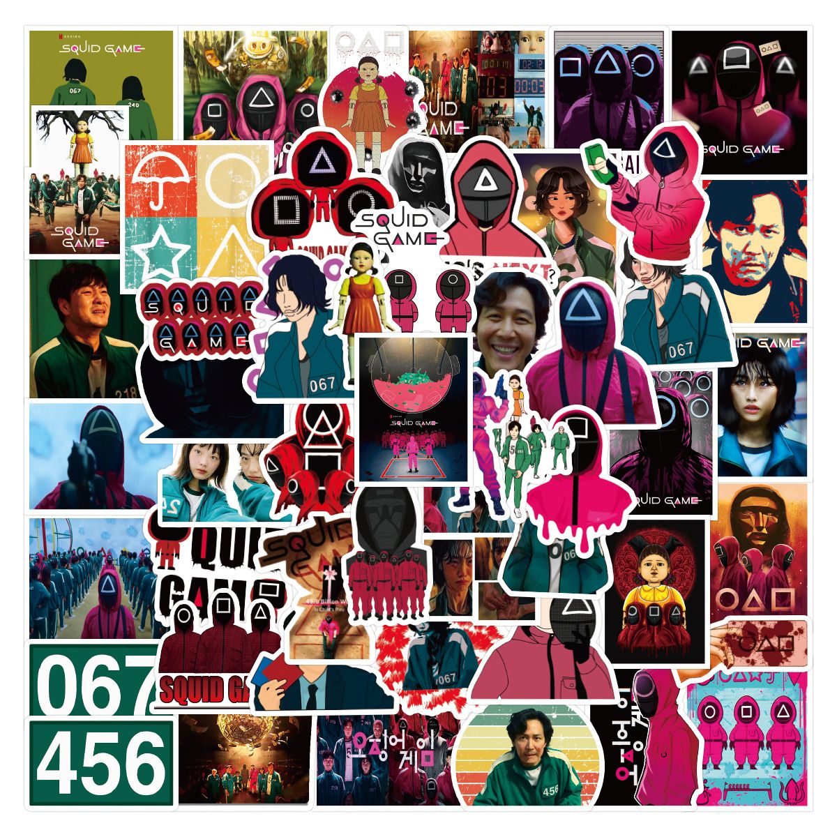 20/40pcs Squid Game Stickers Korean TV Series Stickers for Laptop ...