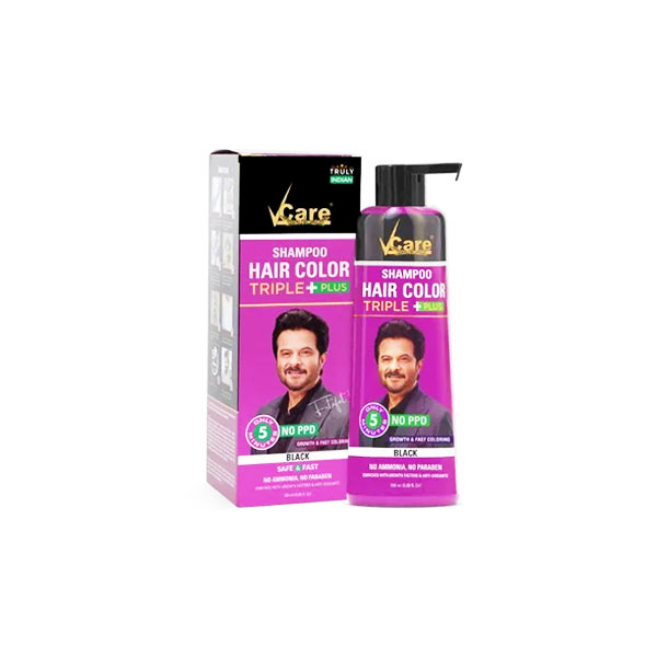 V Care SHAMPOO HAIR COLOP TRIPLE+PLUS BLACK 180ml | Daraz.lk