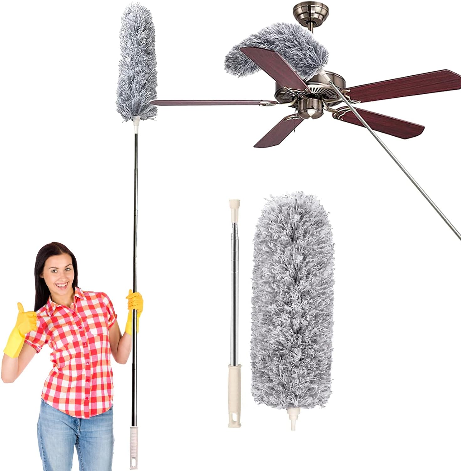 Microfiber Flexible Duster for Fan Cleaning Mop with Long Rod | Fan ...