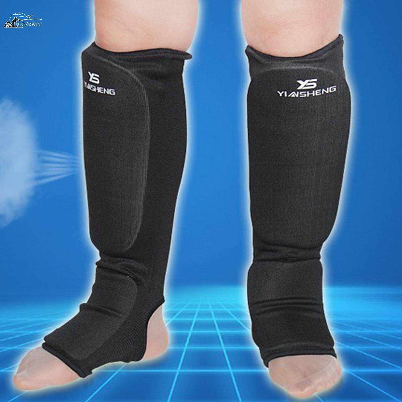 Muay Thai Shin Guards Leg Instep Protection Pads for Kickboxing Boxing ...