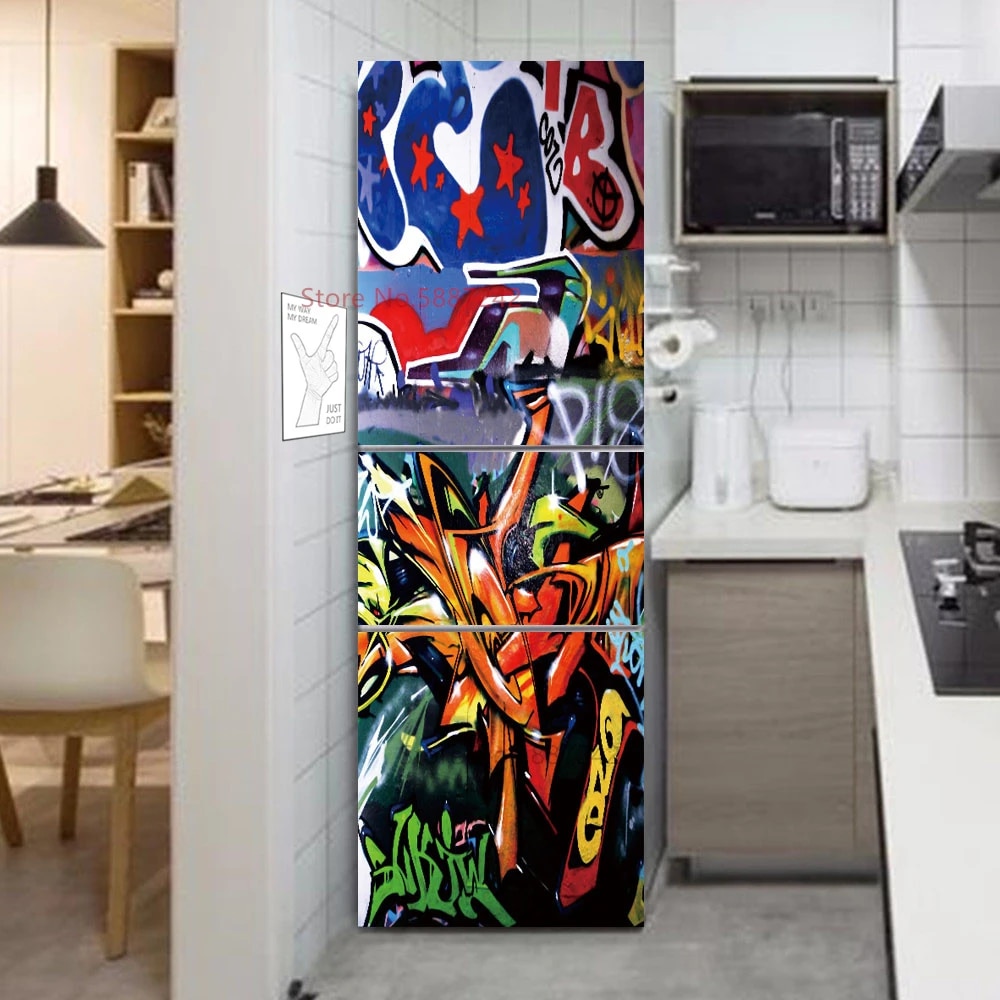 Kitchen Sticker On The Fridge Stickers 3D Refrigerator Wallpaper ...