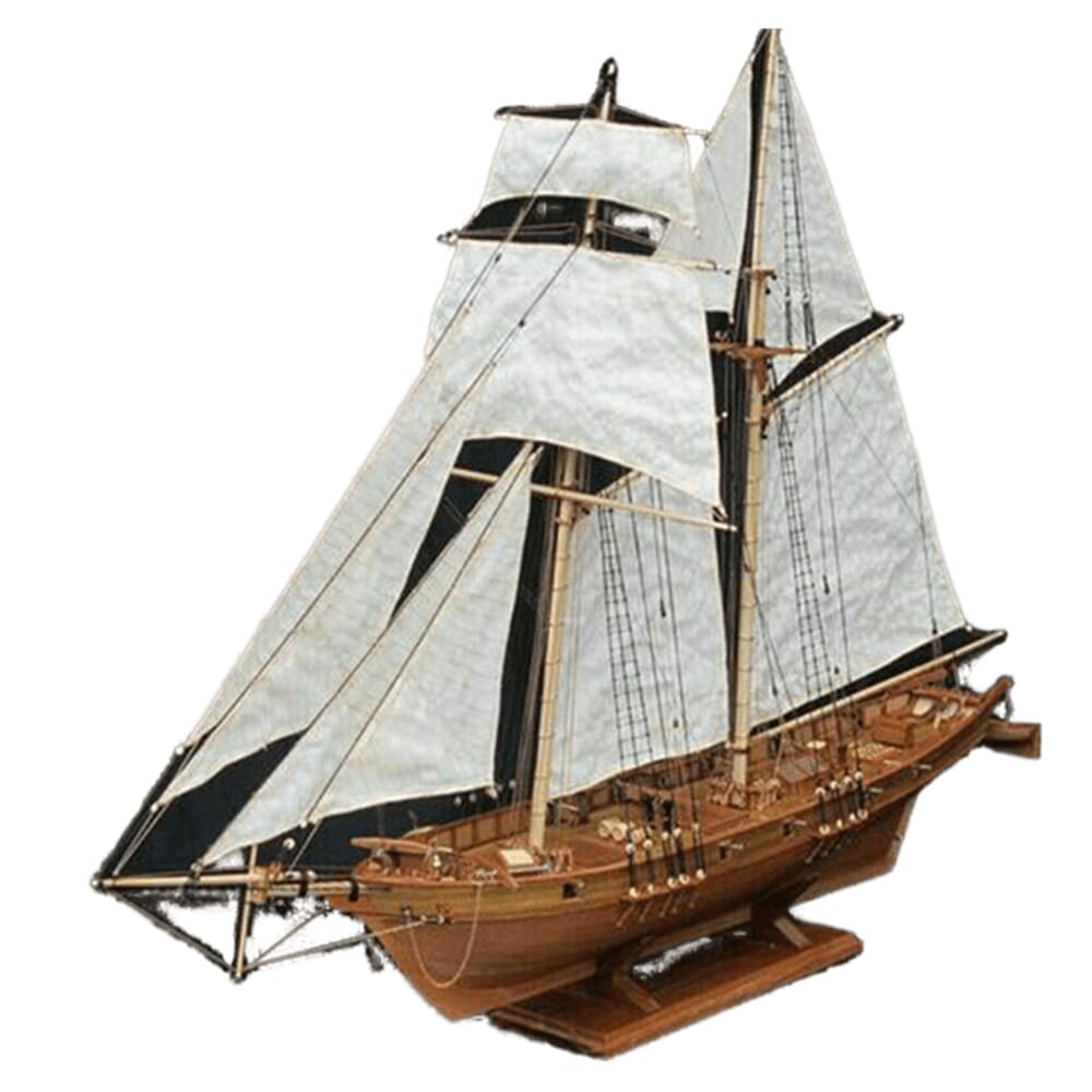 1100 Halcon Wooden Sailing Boat Model DIY Kit Ship Assembly Decoration ...