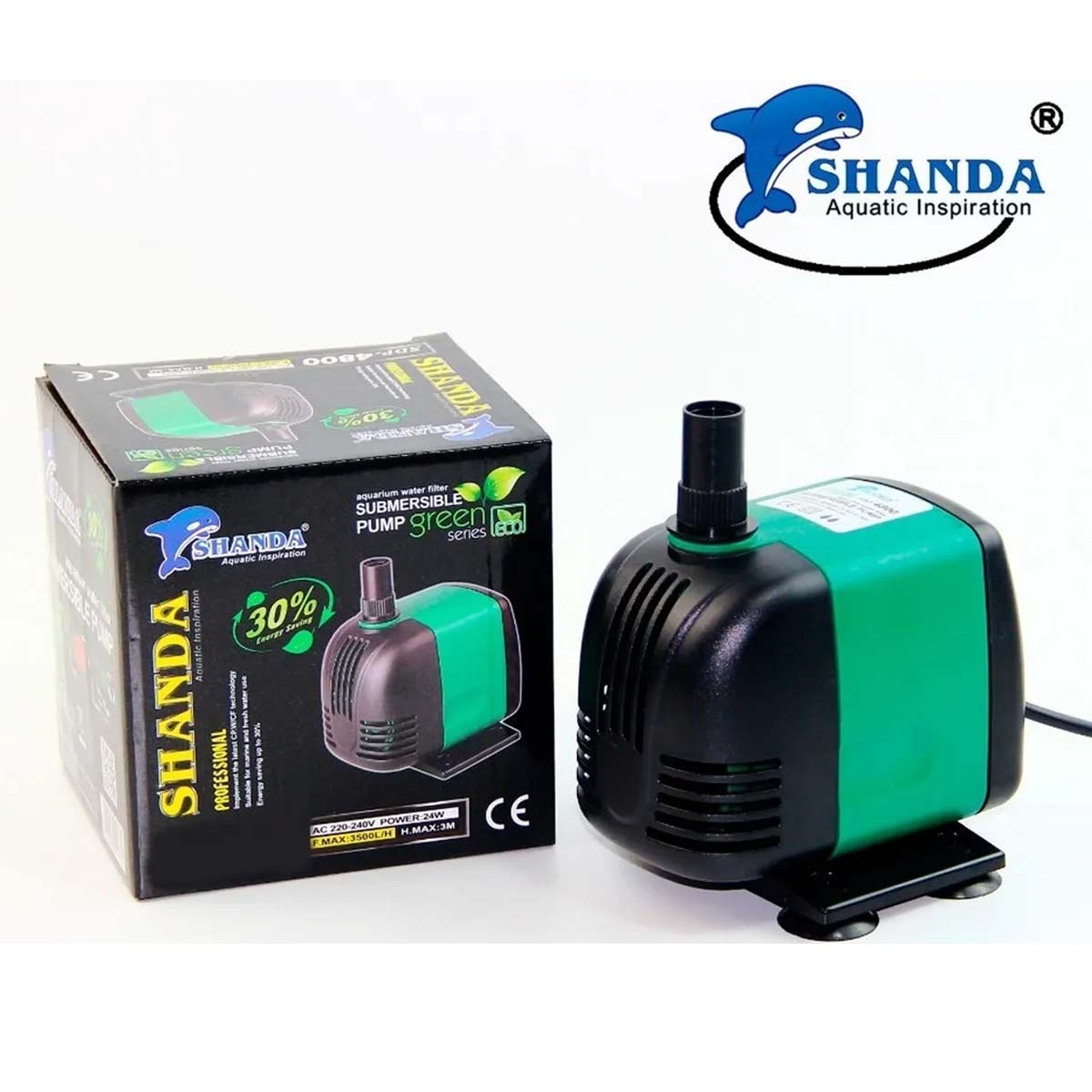 SHANDA SDP-1800 Aquarium Water Pump Motor Outlet 7.2W Power 1200L/h ...