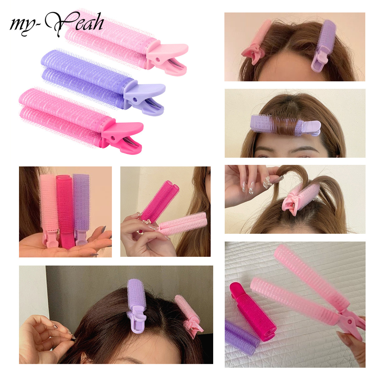 Myyeah 6Pcs/Set Hair Roller Multiple Size Natural Curls Bang Curlers ...