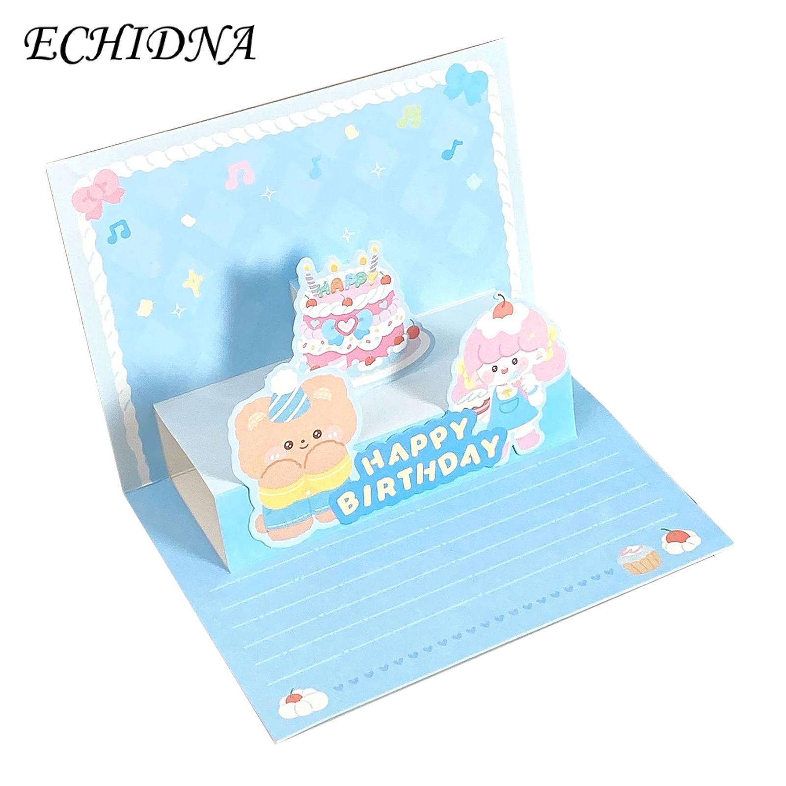 3d Card 3d Birthday Gift Card Cute Cartoon Design Adorable Lovely Wide ...