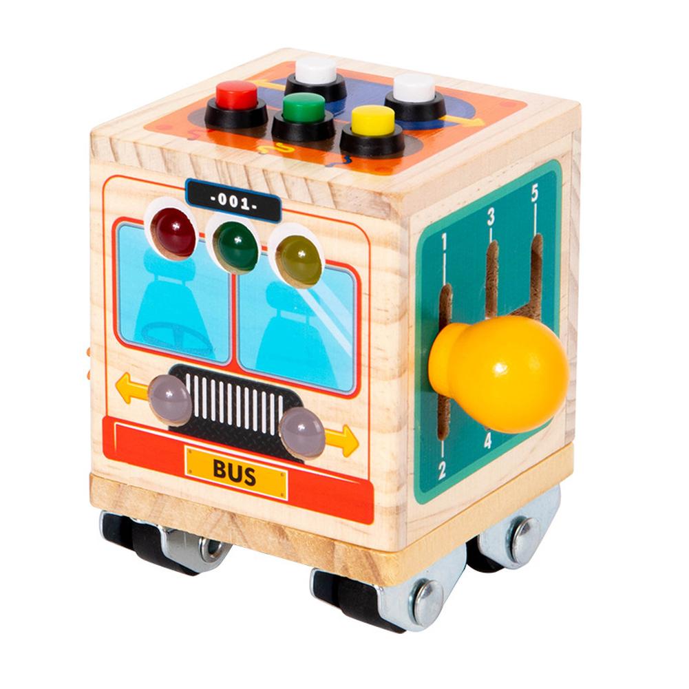 Kidlove Busy Activity Cube Bus Design Wooden Car Activities Cube With ...