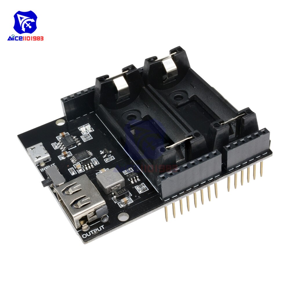 【VA VA VOOM】ESP8266 ESP32 Power Rechargeable Dual 16340 Lithium Battery Charger Shield Module ...