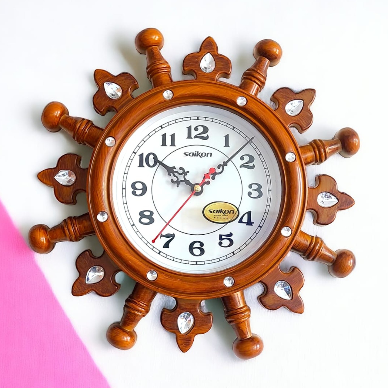 Saikon Quartz Clock wood colour Analog Ship Wall Clock s-917 made In ...