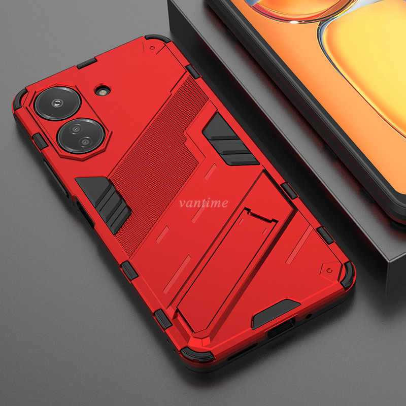 Vantime for Xiaomi Redmi 13C / POCO C65 Case Kickstand Ultra Thin Shockproof Matte Back Cover ...