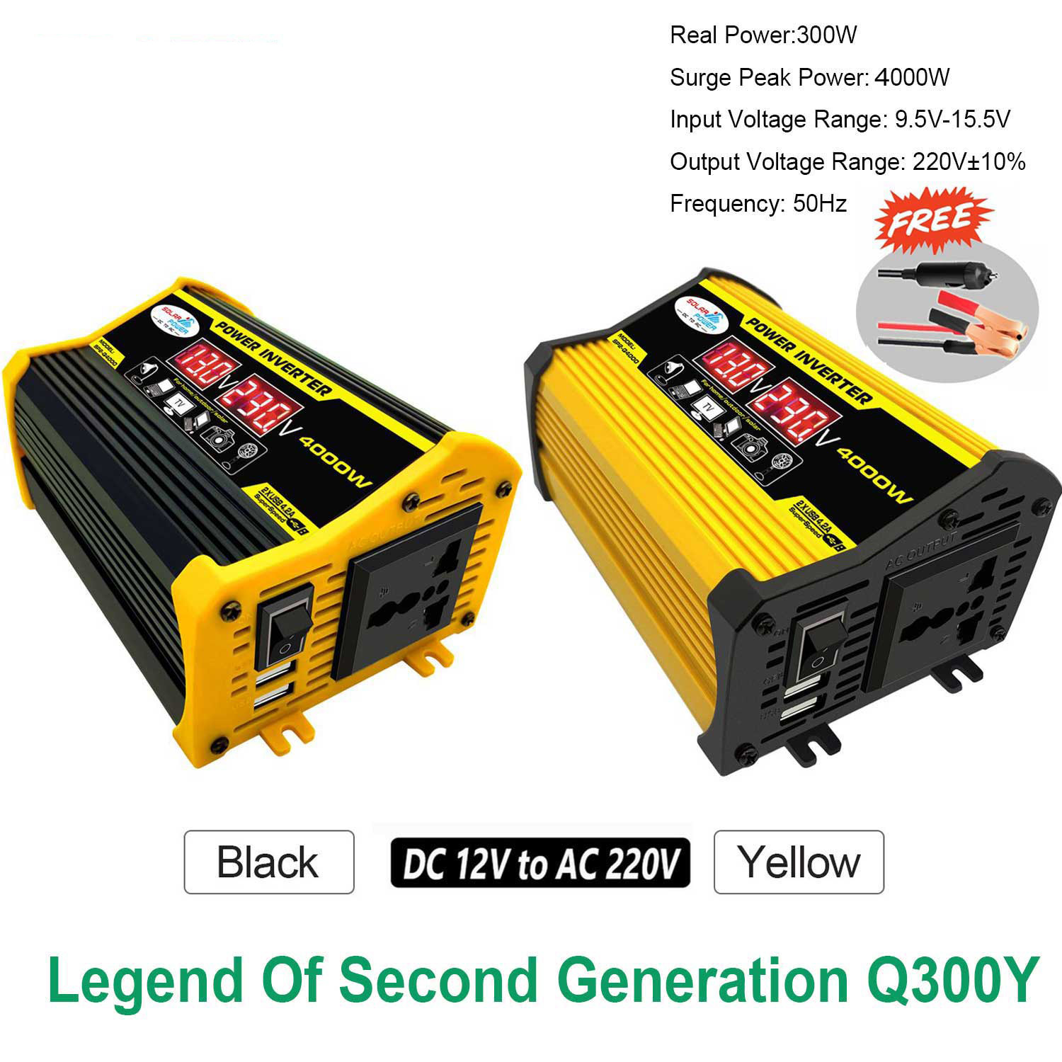 Modified Sine Wave Inverter (Real 300W) Peak Power 4000W Power Inverter ...