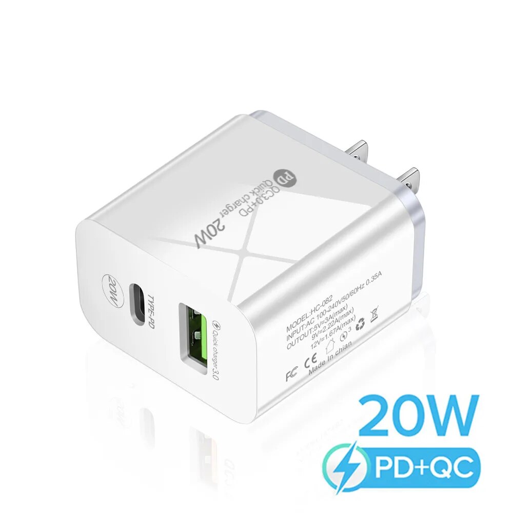 Maerknon PD 20W USB Charger Quick Charge QC 3.0 Fast Phone Wall Charger ...