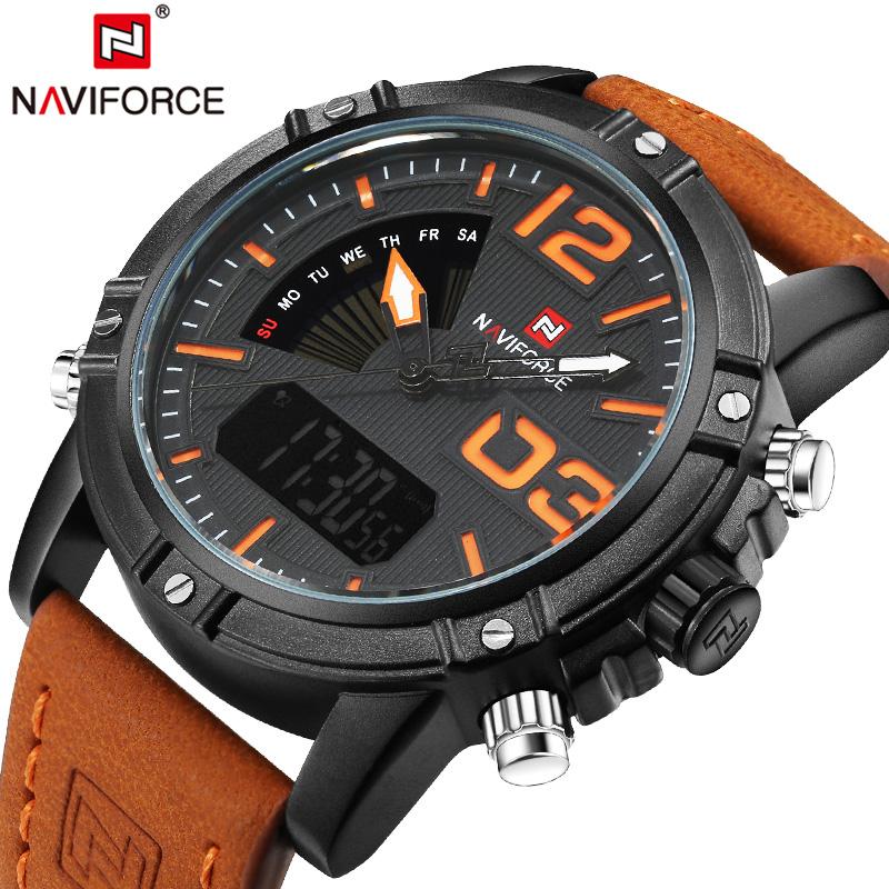 【BestGO】NAVIFORCE Men's Fashion Sport Watches Dual Display Waterproof ...