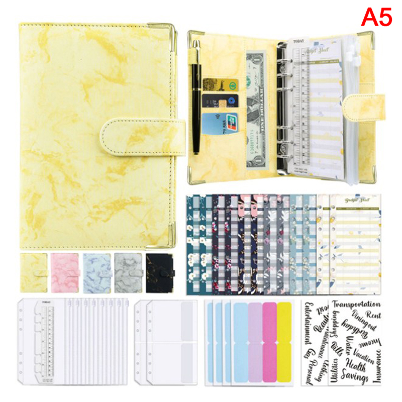 A6 Cash Envelopes Binder Wallet,PU Budget Planner Notebook for Cash ...
