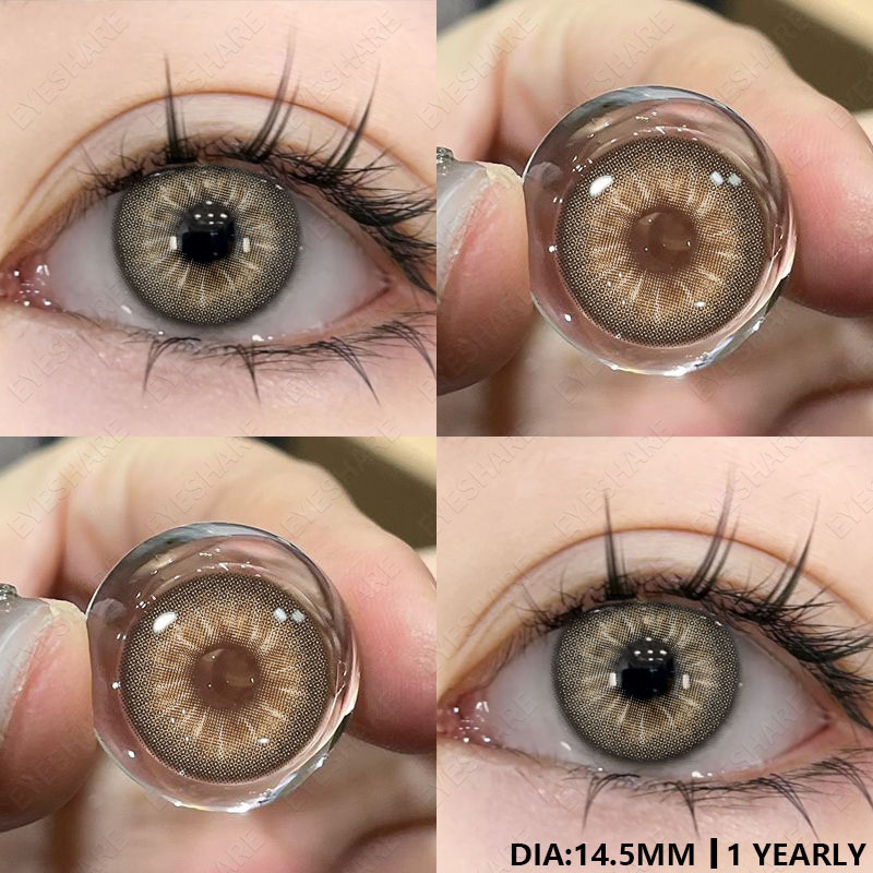 1 【HOT】 EYESHARE Myopia Lenses Natural Colored Eyes Lenses 1Pair Brown ...