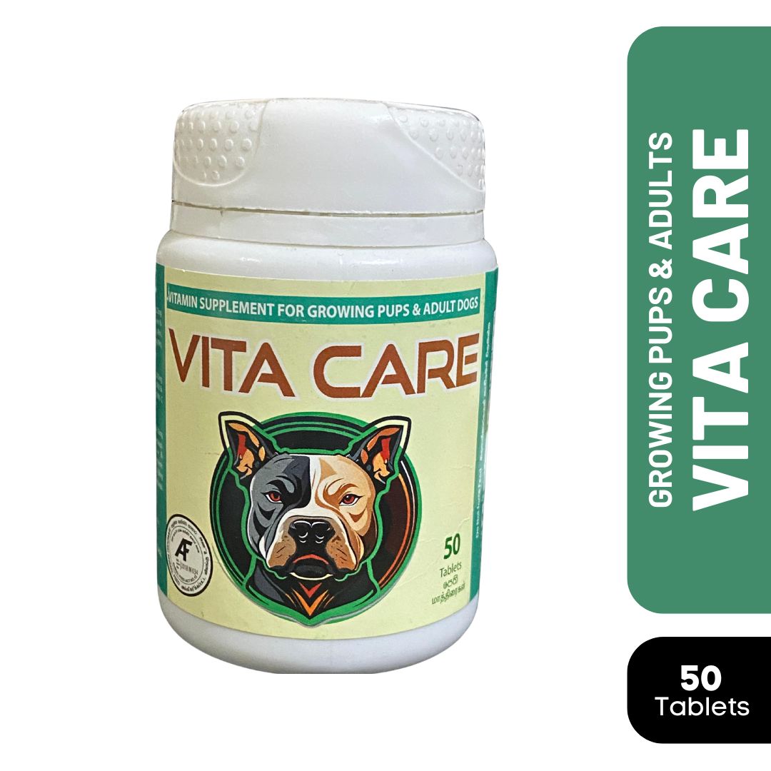 VITA CARE Dog Supplement for Growing Pups & Adult Dogs (50 Tablets ...