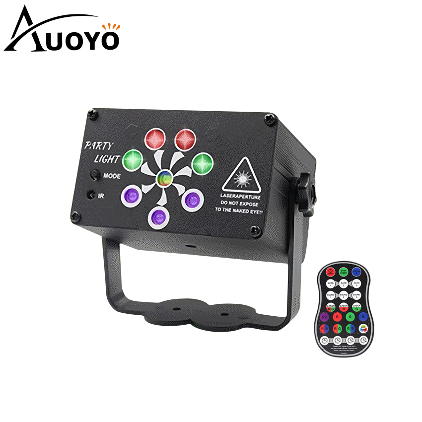Auoyo USB LED Lase-r Lights Stage Lights Party Lights DJ Disco Sound Activated Strobe Lights ...