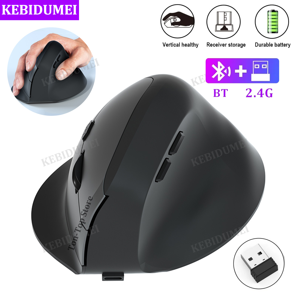 Bluetooth Mouse Vertical Mouse Ergonomic 2.4G Wireless Optical Mice 3 ...