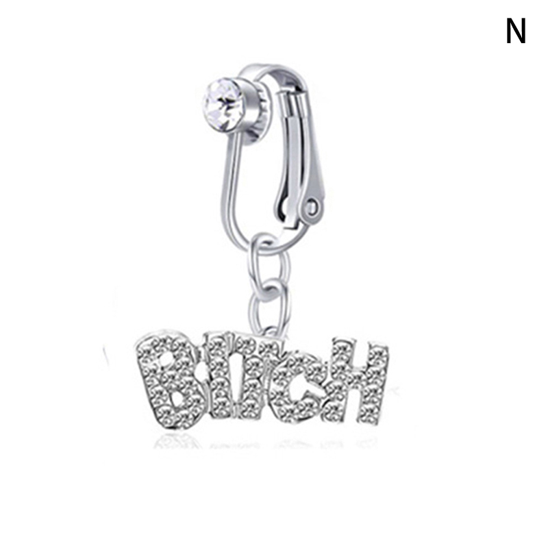 1Pc Fake Belly Button Ring Fake Clip On Belly Piercing Non Piercing ...