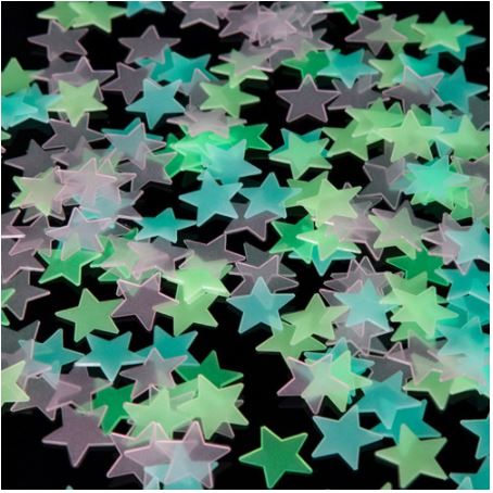 3D Shape Luminous Glowing Stars 100pcs Home Décor Wall Design Luminous ...