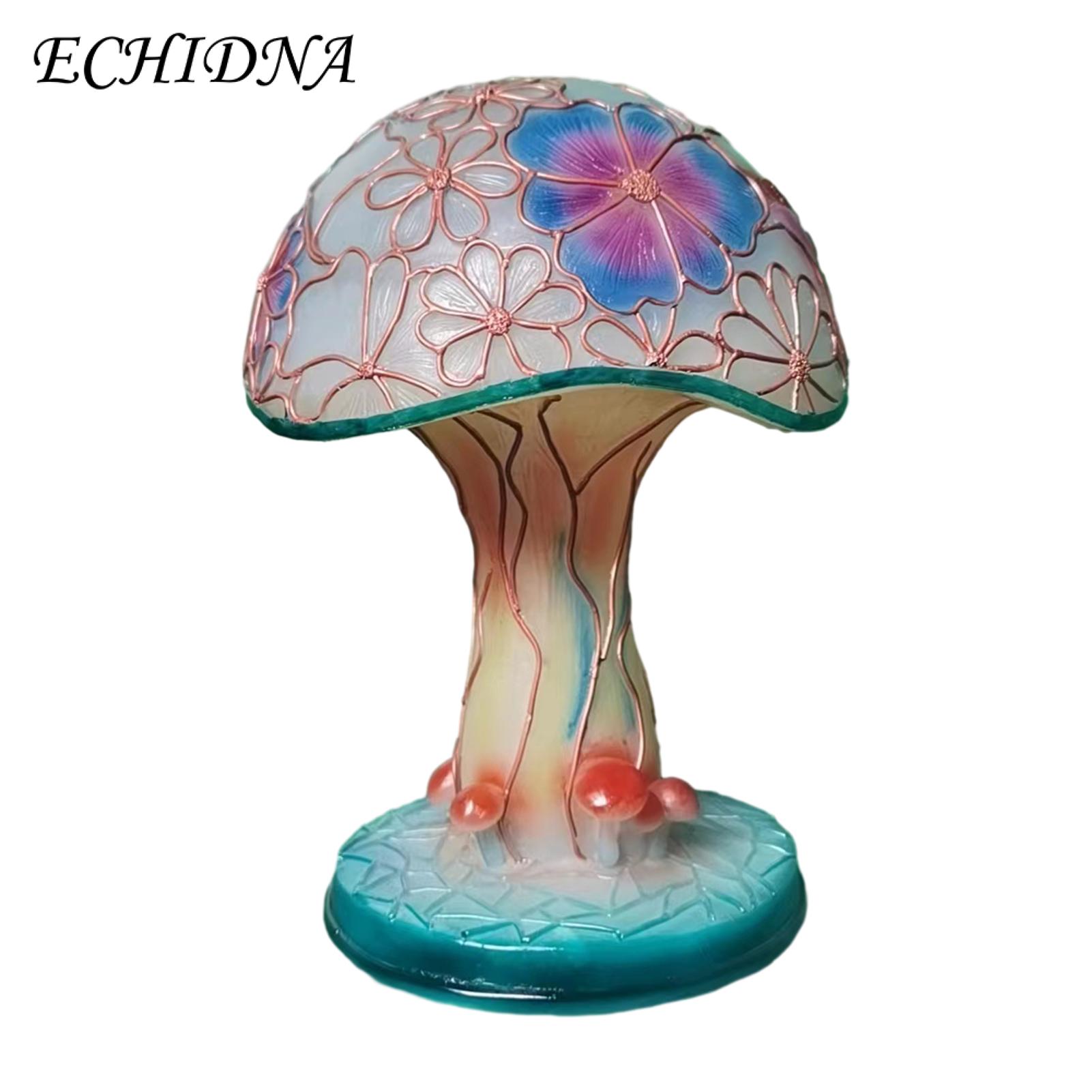 Colorful Mushroom Table Light Mushroom Lamp Usb Powered Stained Glass ...
