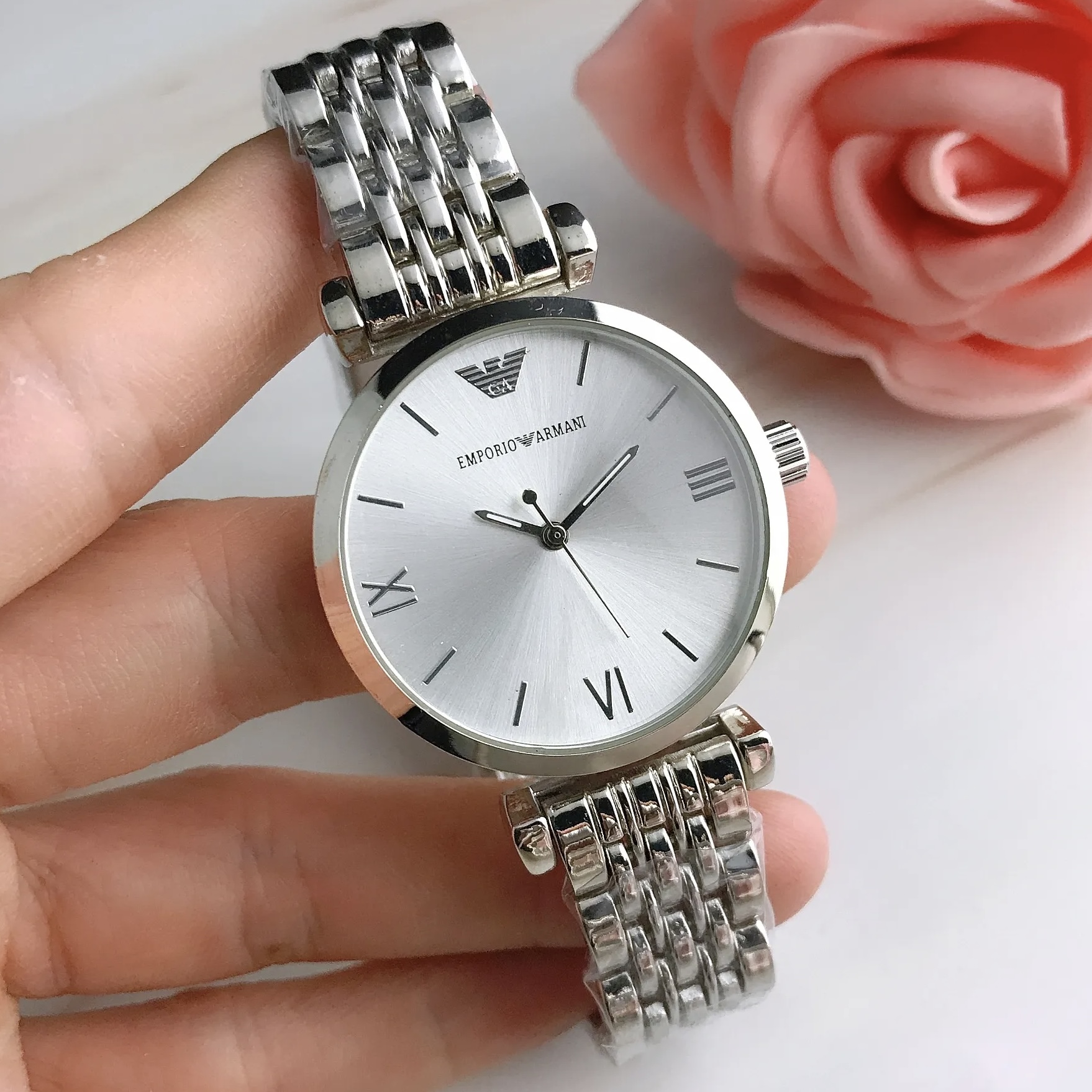 Stainless Steel Luxury Ladies Watch Quartz Analog Business Chain Casual ...