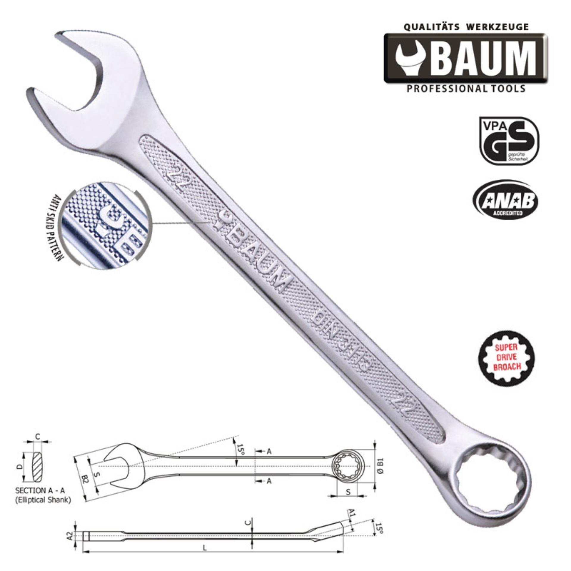 Combination Spanner - Baum - CRV - 38 mm | Daraz.lk