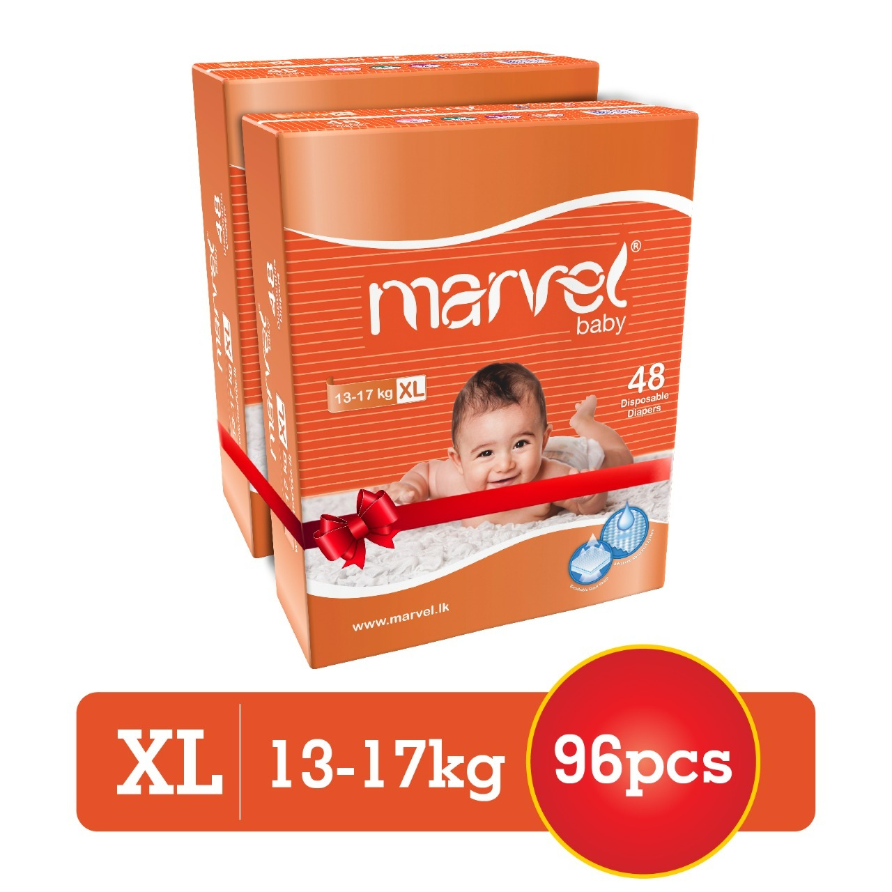 Marvel XL Baby Diapers - 96 Pcs | Daraz.lk