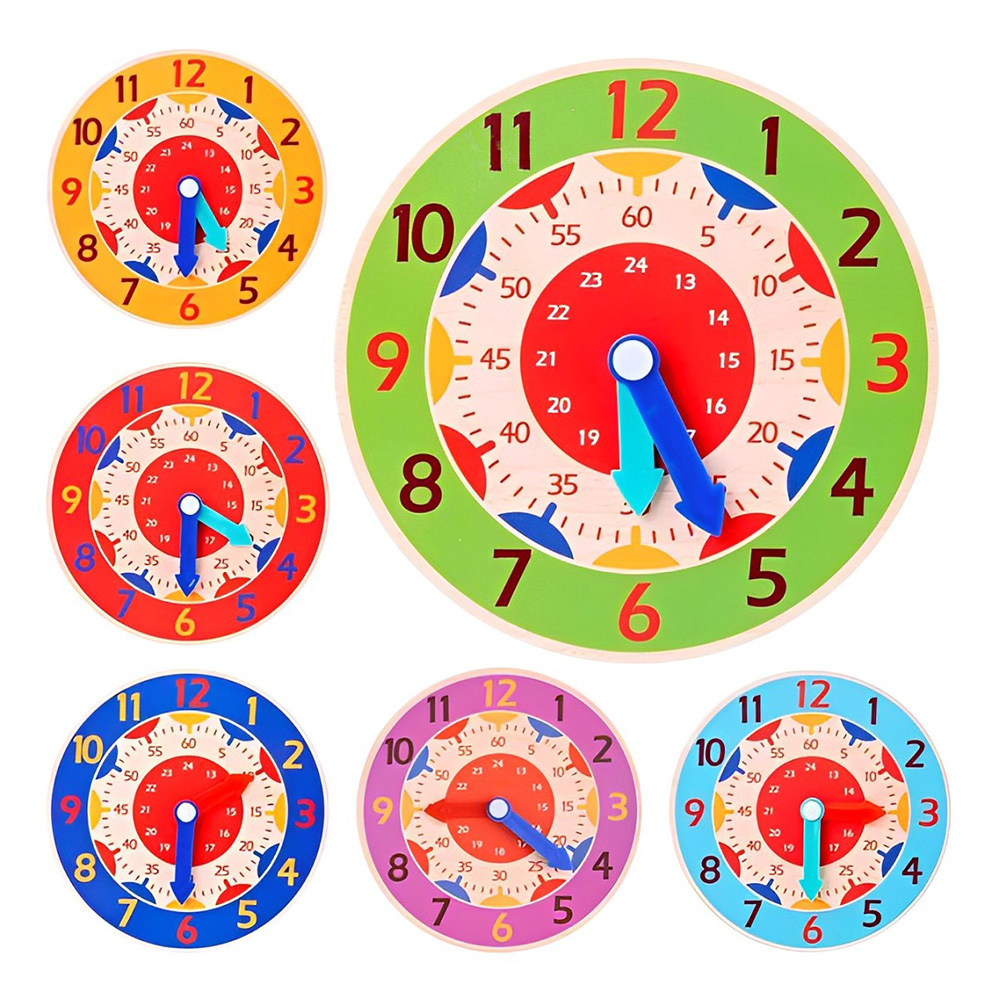 Children Montessori Wooden Clock Montessori Kids Early Learning ...