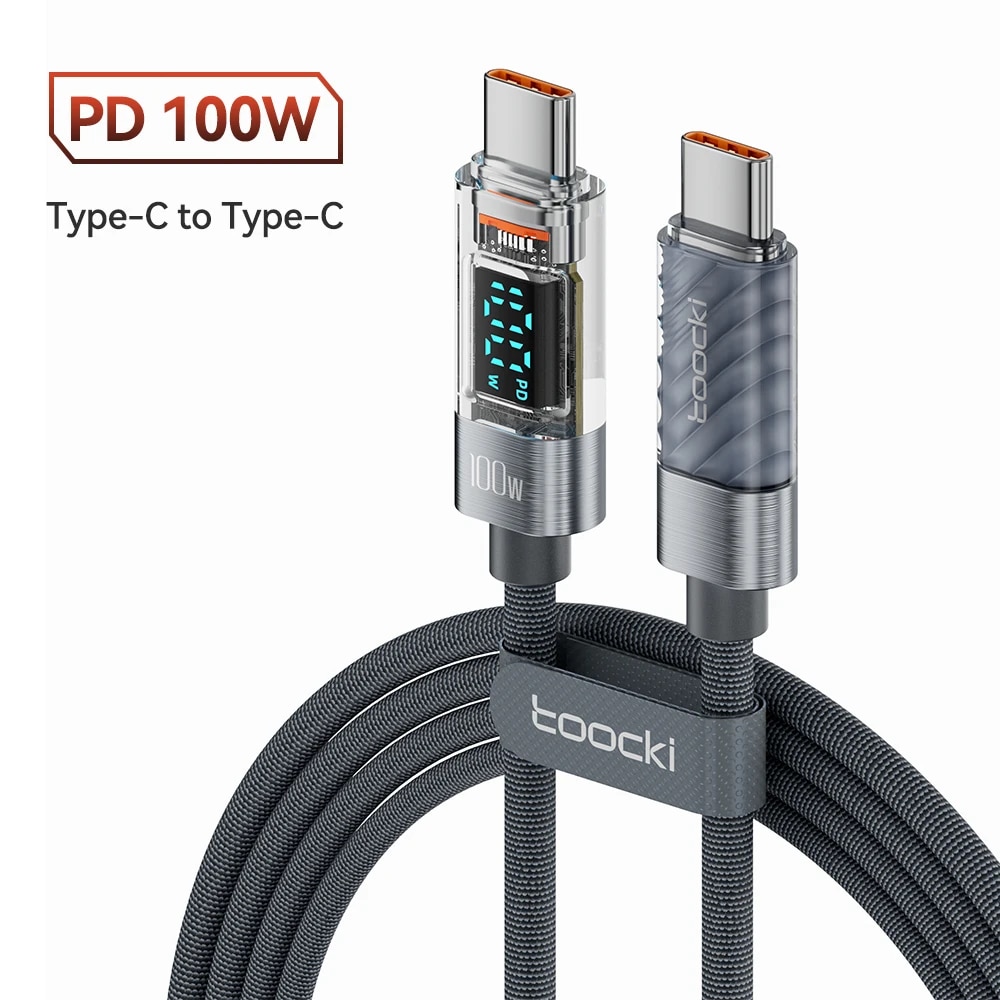 Toocki USB Type C To USB C Display Charging Cable 100W PD Fast Charger ...