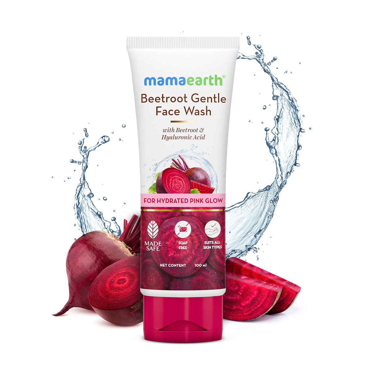 Mamaearth Beetroot Gentle Face Wash With Beetroot & Hyaluronic Acid ...