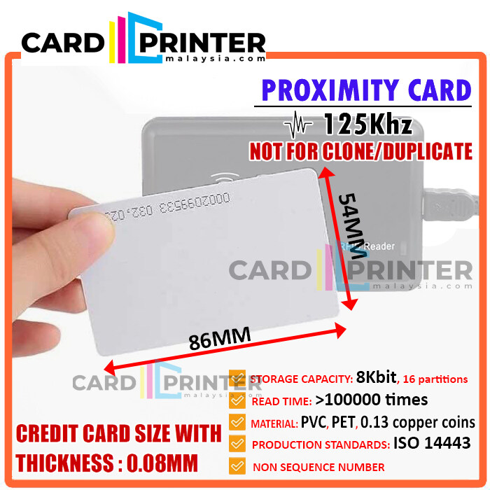 [1PCS] 125KHZ RFID / PROXIMITY CARD NON PROGRAM CHIP/ RFID/ ISO PVC ...