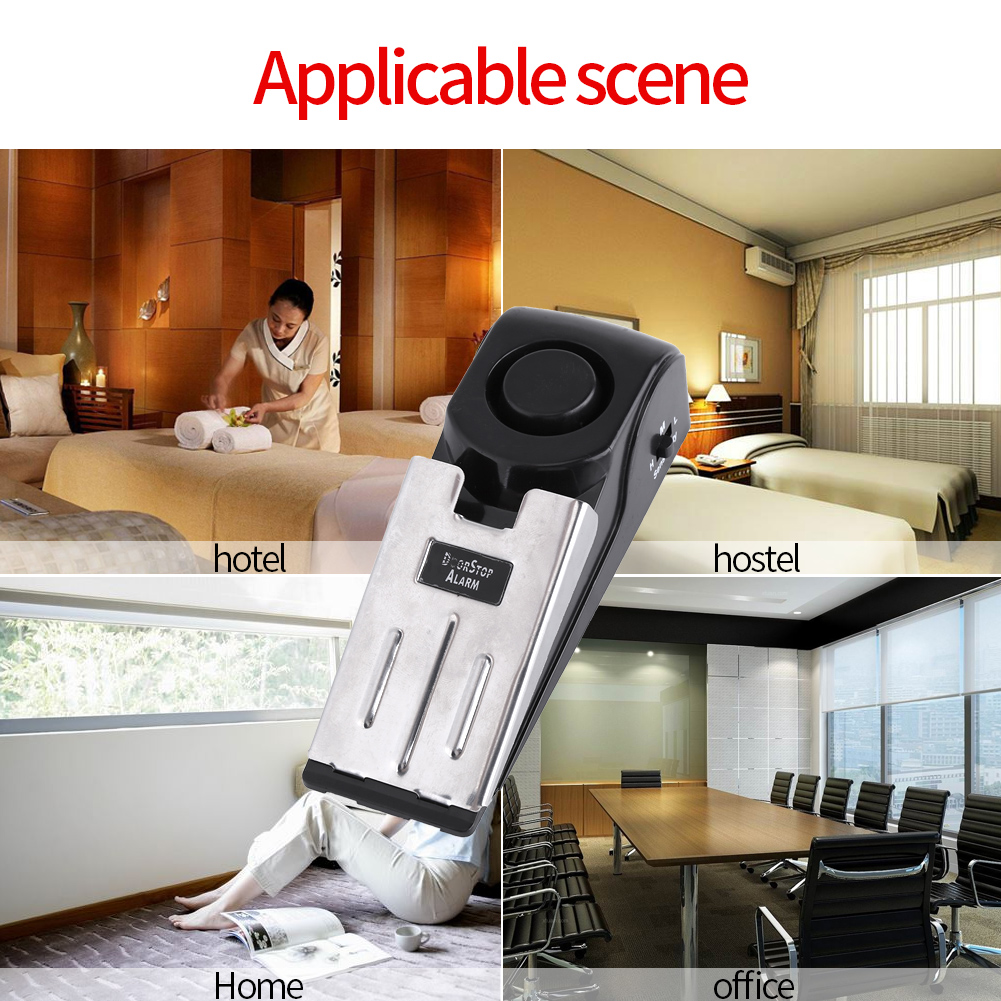 Portable Security Home Wedge Shaped Door Stop Block Alarm Blocking ...
