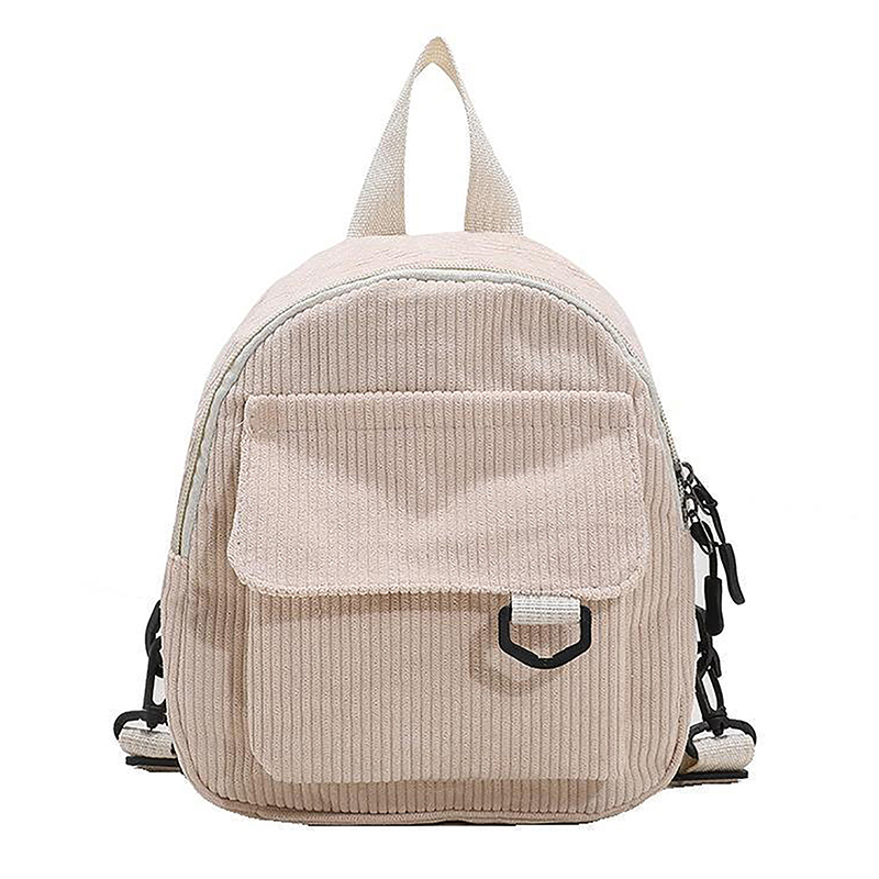 Mini Solid Color Corduroy Backpack Minimalist Small Backpacks For Girls ...