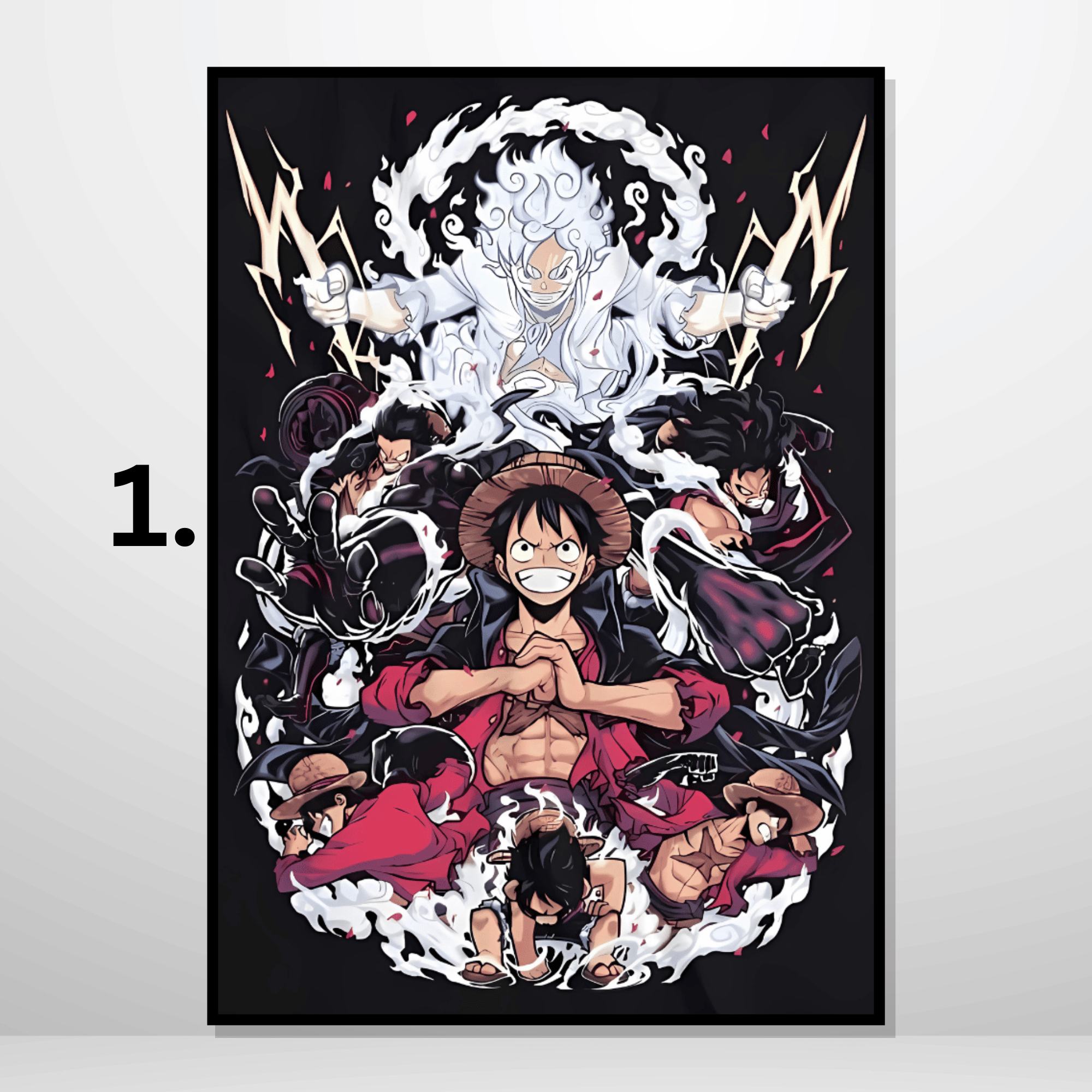 A3/A4 Size Framed wall posters Anime Manga Luffy Gear 5 One Piece wall ...