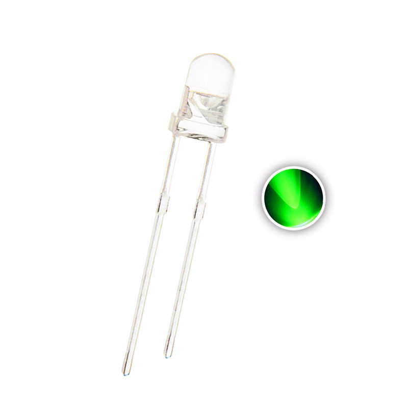 3mm LED Bulb Red Green Blue Yellow Orange White Diffused Clear Light ...