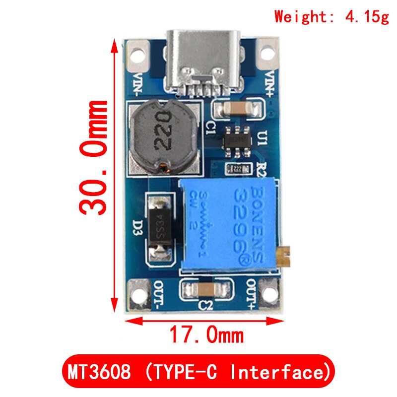 5PCS MT3608 DC-DC Step Up Converter Booster Power Module Boost Step-up Board MAX output 28V 2A ...