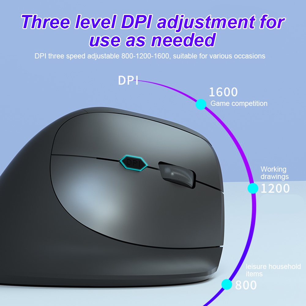 Bluetooth Mouse Vertical Mouse Ergonomic 2.4G Wireless Optical Mice 3 ...