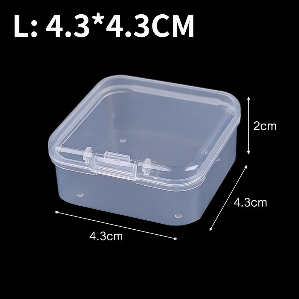 【HOT】 60/6PCS Mini Storage Box Transparent Square Plastic Box Earrings Jewelry Packaging Storage ...