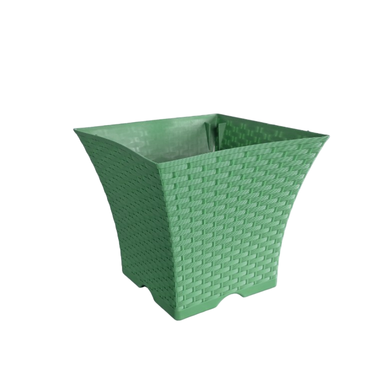 Plastic Flower Pot Weave Design Square Shape for Home Gardening - Width ...