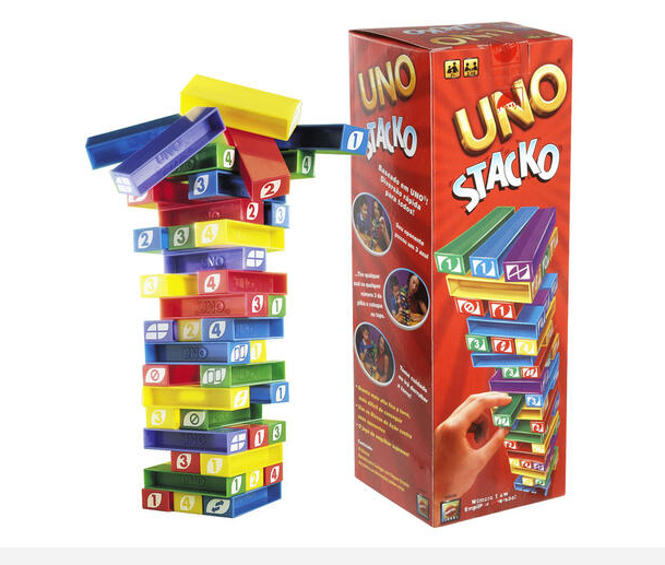 Uno Stacko Stacking Jenga Game 45 blocks Stacking Block Game Toys ...