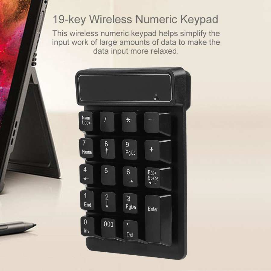 2.4G wireless numeric keypad for touch typing waterproof 19-key digital ...