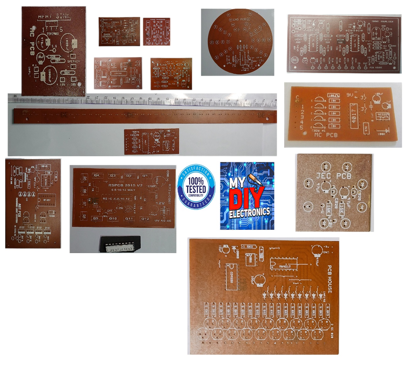 LED Lighting Fun PCB Board Only -13 in 01 package Production Diy Kit ...