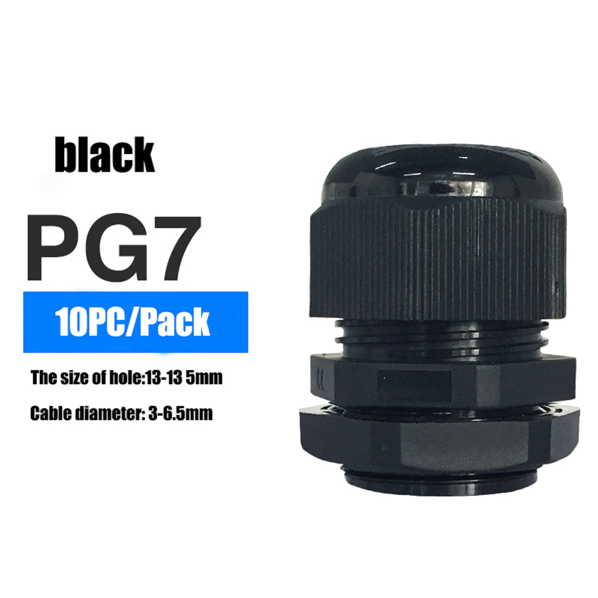 Waterproof Cable Gland 10pcs Cable entry IP68 PG7 for 3-6.5mm PG9 PG11 ...