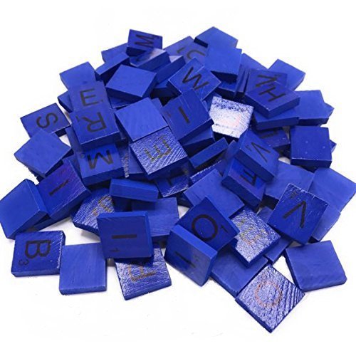 100pack Wooden Alphabet Children Educational Tiles Scrabble Mix Letters ...