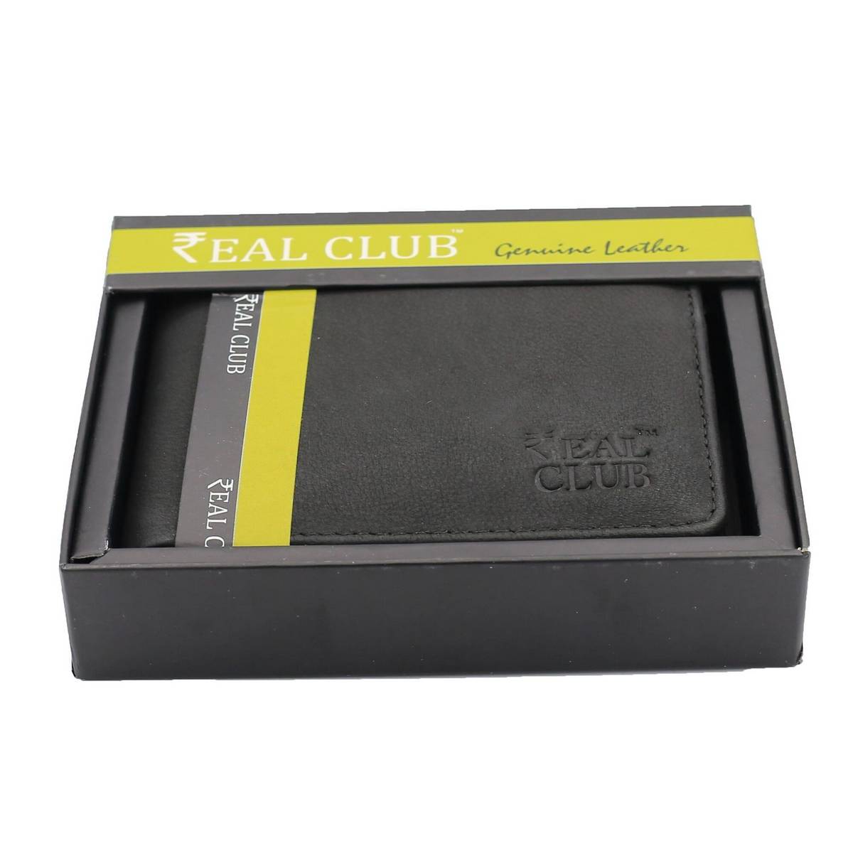 100% Leather Real Club Wallet - Black | Daraz.lk