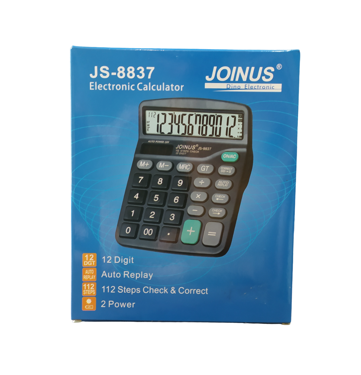 Joinus JS-8837 Auto Replay 12-Digit Electronic Calculator Black with Battery | Daraz.lk